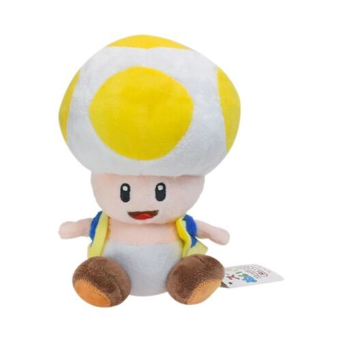 New Super Mario Bros Yellow Toad Plush Doll Figure Stuffed Animal Toy 6 ...