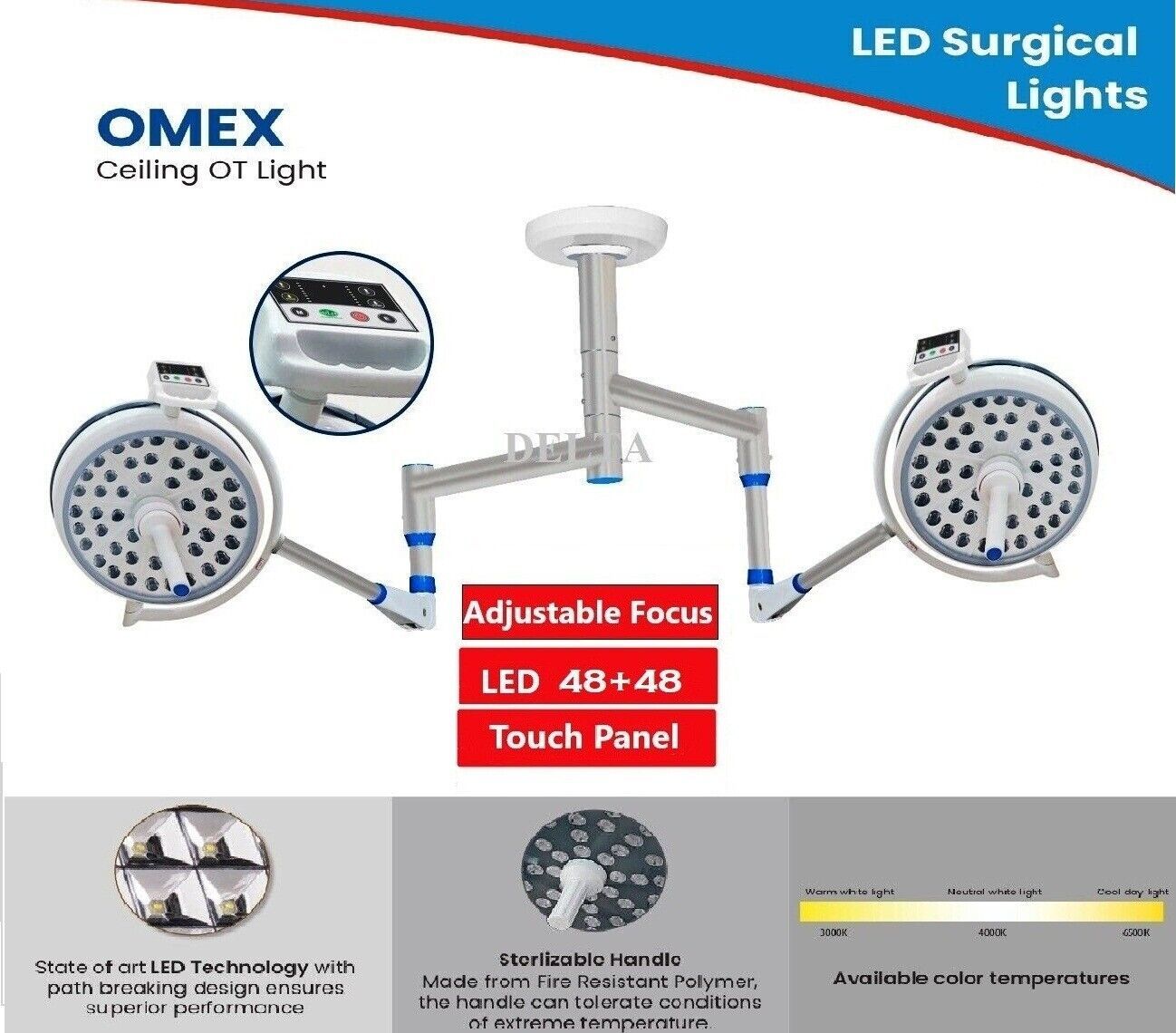 New Double Dome OT Light Surgical LED OT Light For Surgery Examination OT light - Surgical ...