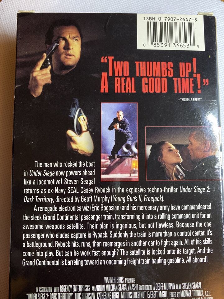 Under Siege 2 Dark Territory VHS VCR Video Tape Steven Seagal - VHS Tapes