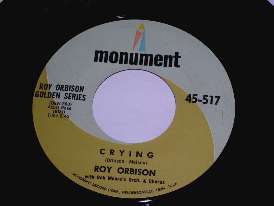 Roy Orbison Crying Candy Man 45 Rpm Record Monument Golden Series Near ...