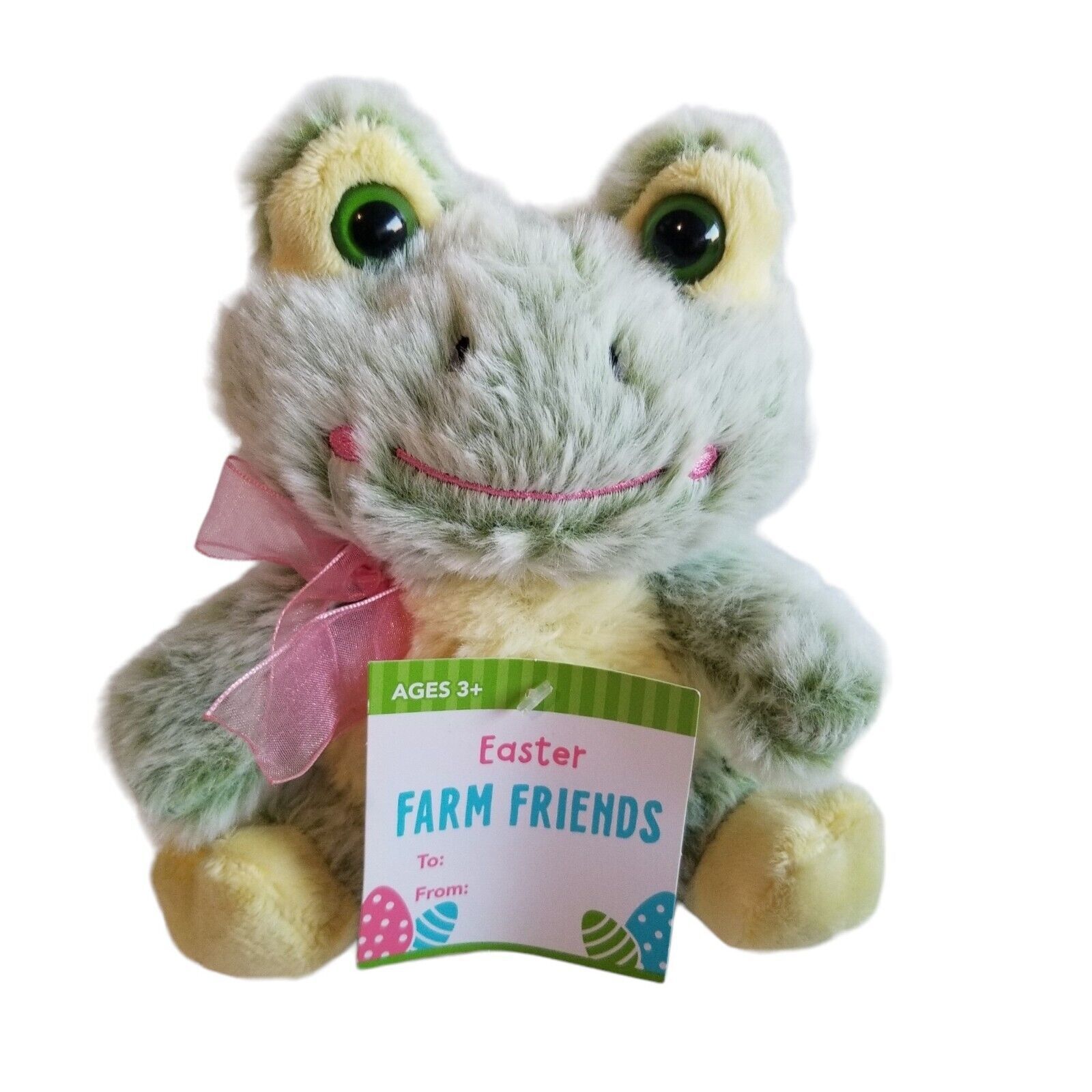 Dan Dee Frog Plush Stuffed Animal Farm Friends Easter Soft Smile Prince ...