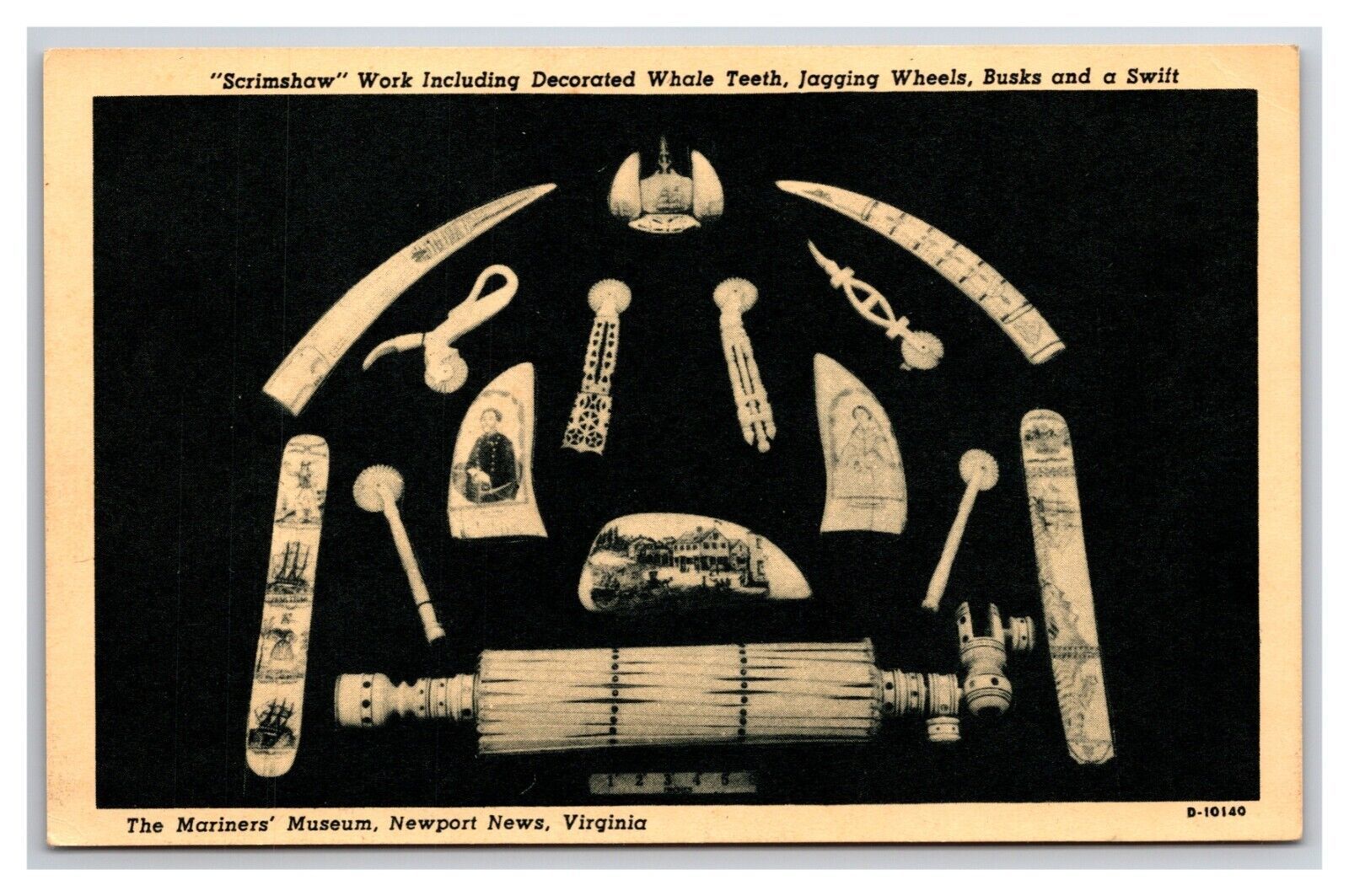 Scrimshaw Work Mariners Museum Newport News Virginia VA UNP WB Postcard ...