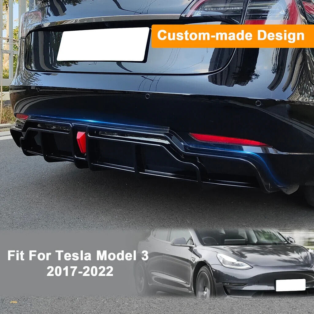 Fit 2017-2023 Tesla Model 3 Rear Bumper Lip and similar items