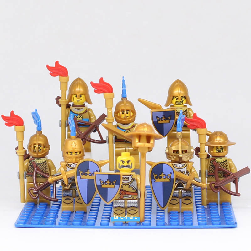 Medieval Castle Kingdoms Golden Crown Knights Lego Custom Minifigure ...