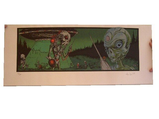 Allen Jaeger Jr Poster Jr.Pauroso Aliens Serigrafia - Everything Else
