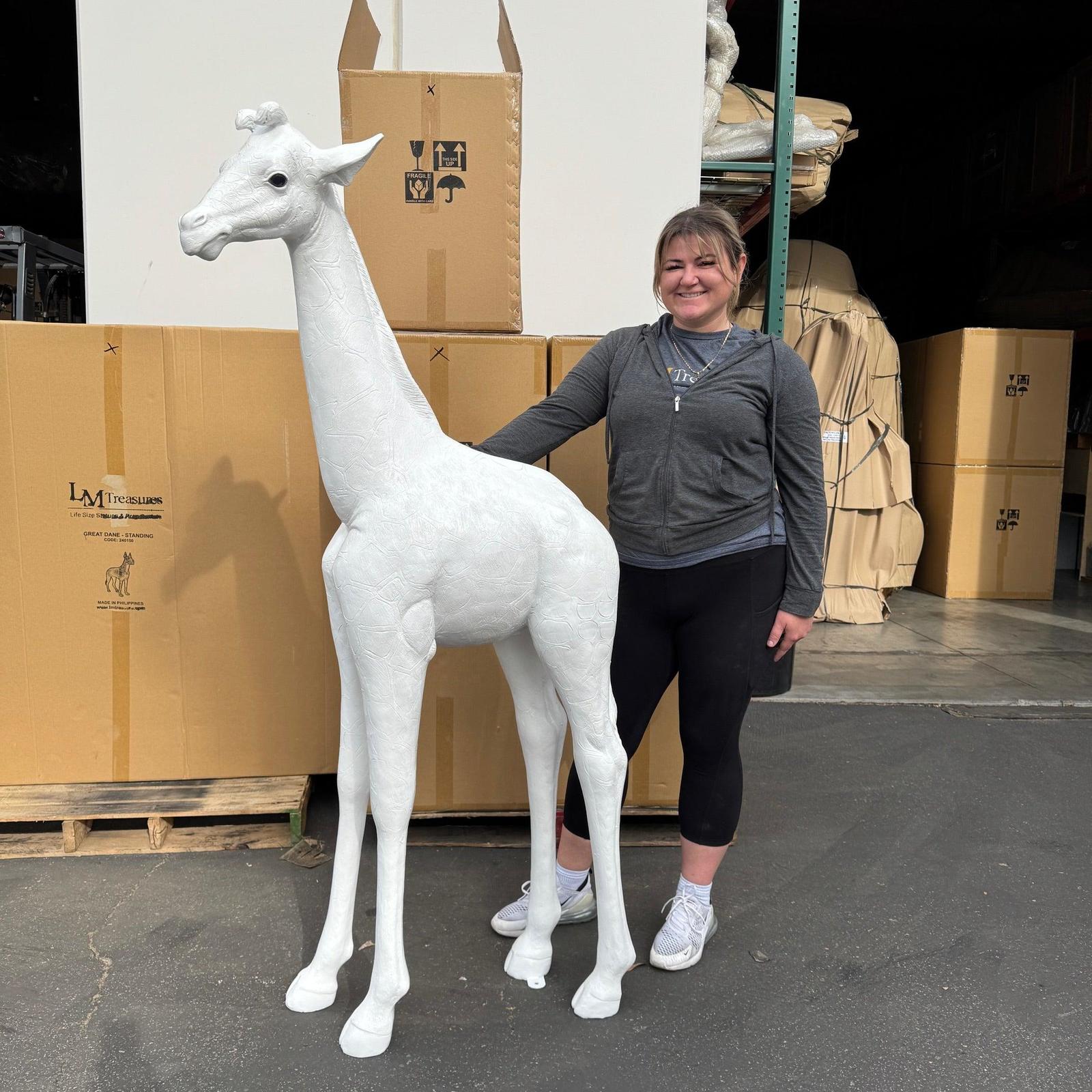 White Baby Giraffe Life Size Statue and 50 similar items