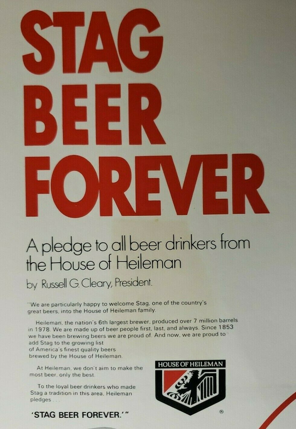 1981 Stag Beer Forever Shows Stag Beer Stein and 50 similar items