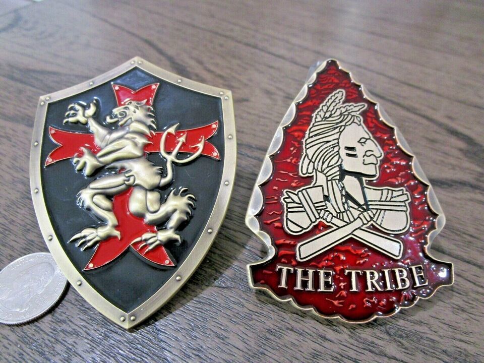 Lot of 2 Navy Seal Team Six Gold & Red Sq SEALS NSWDG DEVGRU Challenge ...