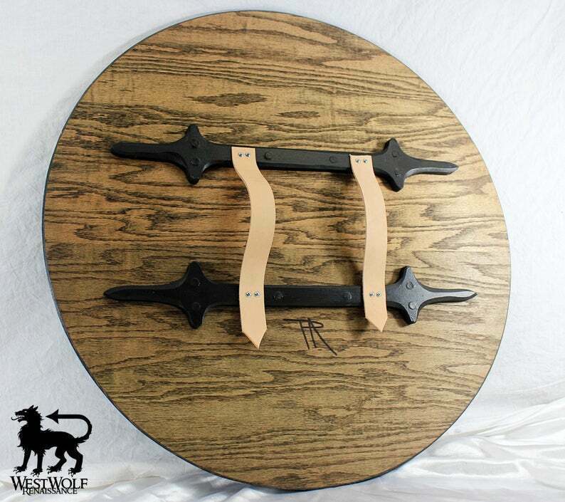 Round Wooden Demonic Skull Shield Reenactment Larp Sca Medieval Armor ...