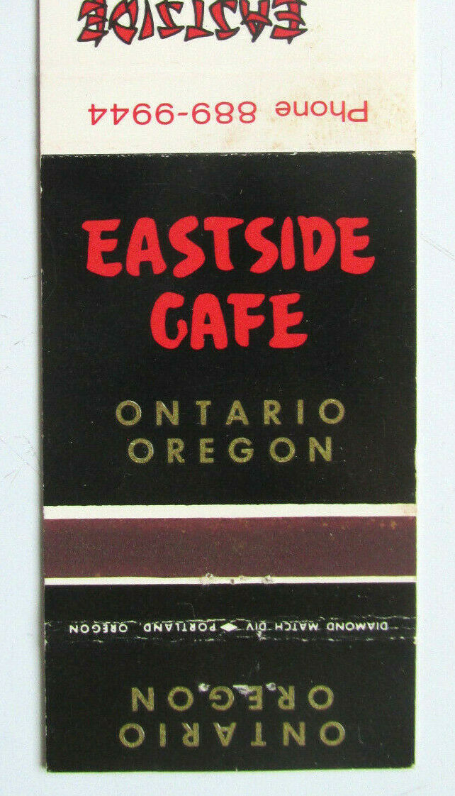 Eastside Cafe - Ontario, Oregon Restaurant 20 Strike Matchbook Cover ...