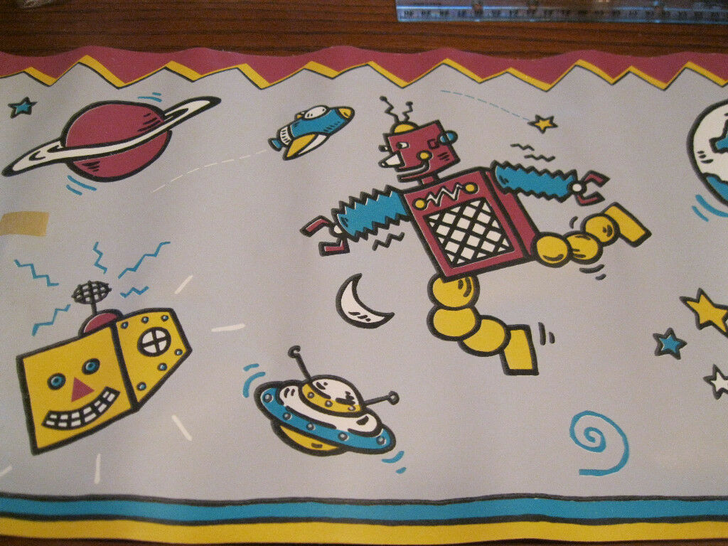 Outer Space Astronaut Aliens Spaceman Martians UFO Wallpaper Grey ...