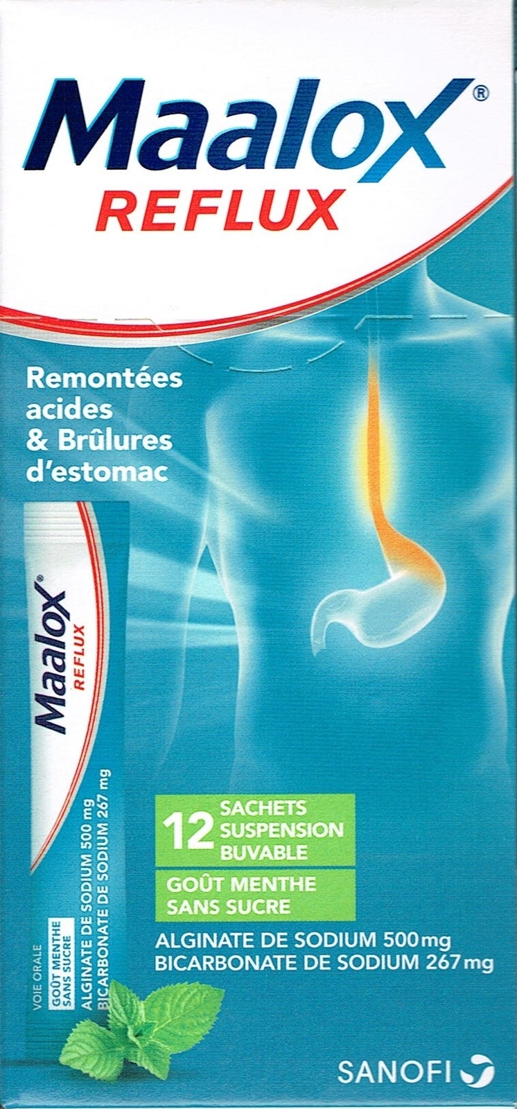 Maalox Reflux-Drinkable Suspension for Heartburn/Antacid-12 Sachets Of ...