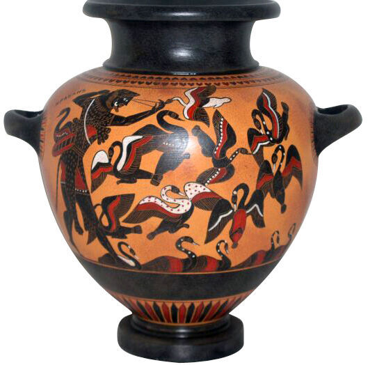 Heracles and Stymphalian Birds Stamnos Vase Ancient Greek Replica ...