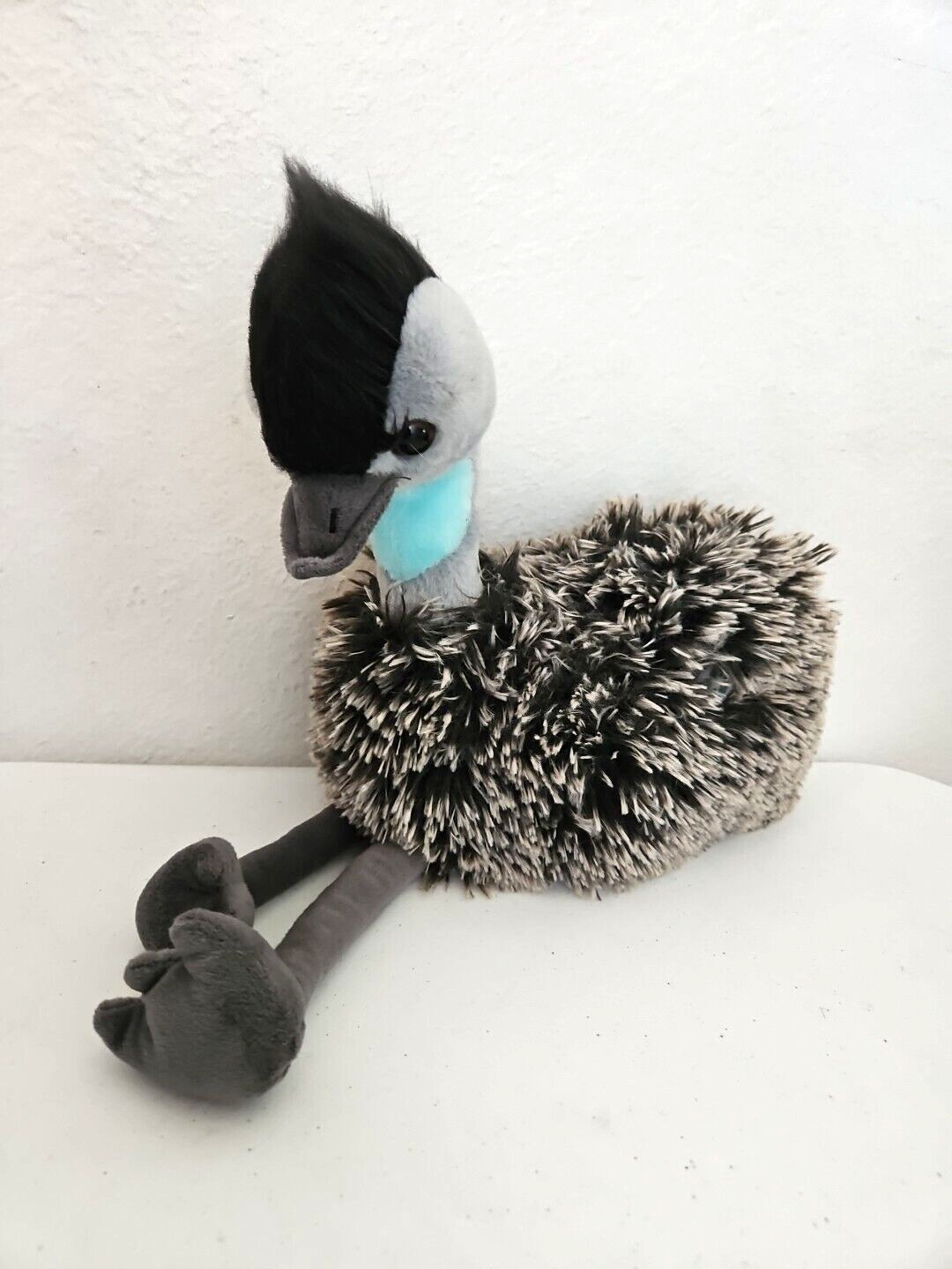 The Petting Zoo Ostrich Emu Bird Plush Stuffed Animal Black Grey Blue ...