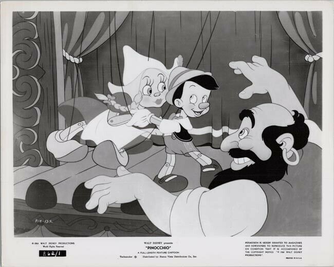 Pinocchio original 1961 8x10 photo Pinocchio Stromboli on stage ...