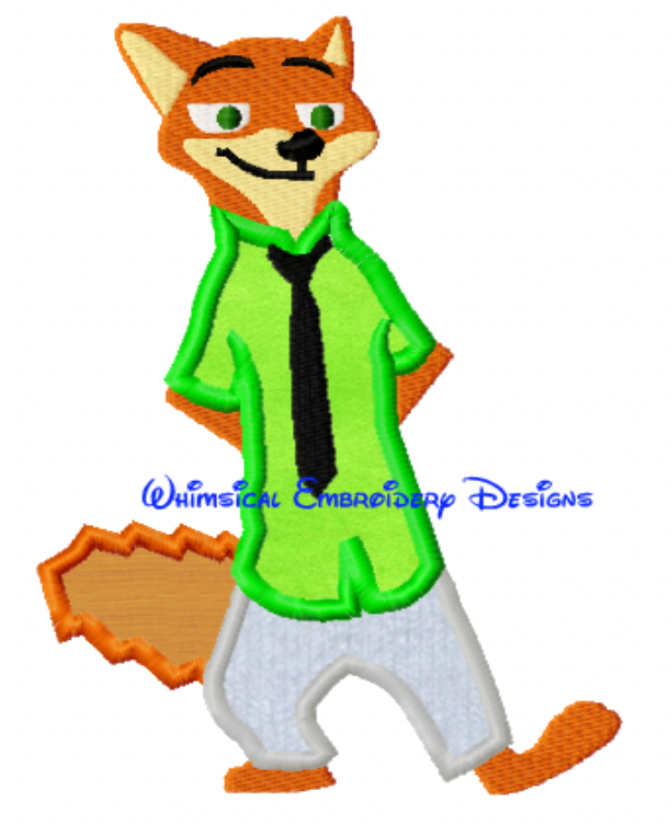 Nick Wilde Zootopia Machine Embroidery Applique Design INSTANT DOWNLOAD ...