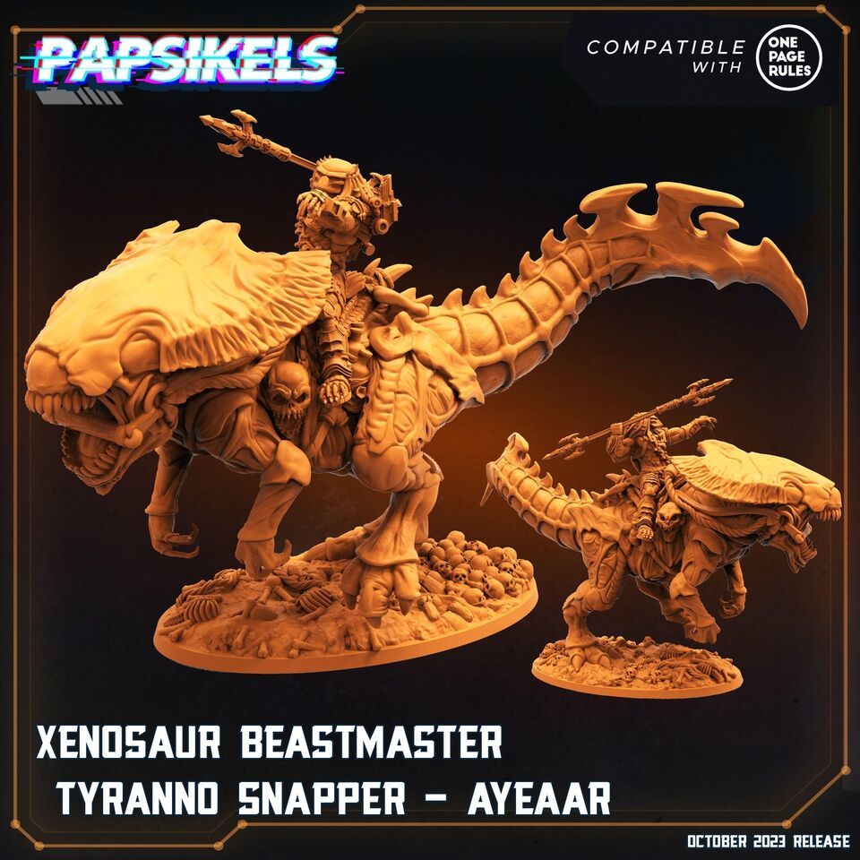 3D Printed Papsikels Ayeaar Xenosaur Beastmaster Tyranno Snapper Set ...