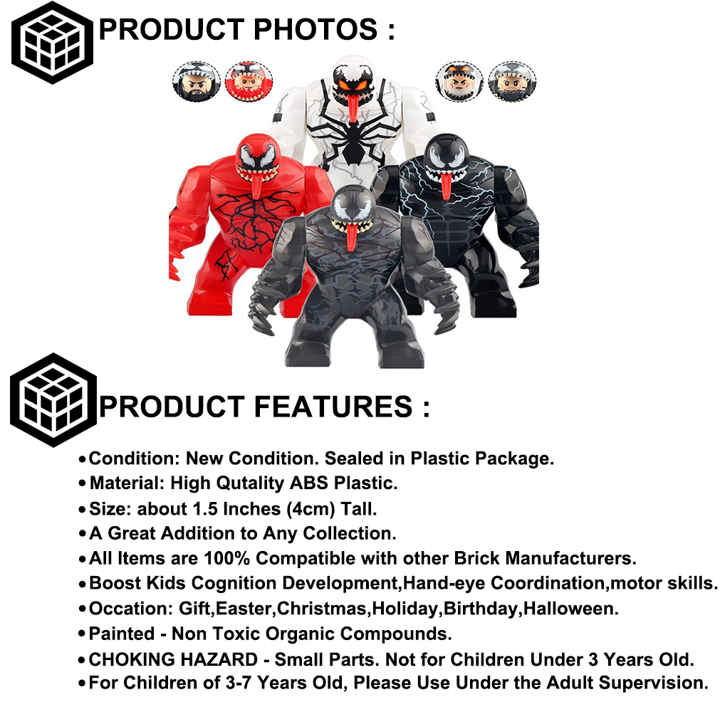 4pcs Large Venom Let There Be Carnage Anti-Venom Riot Symbiote ...