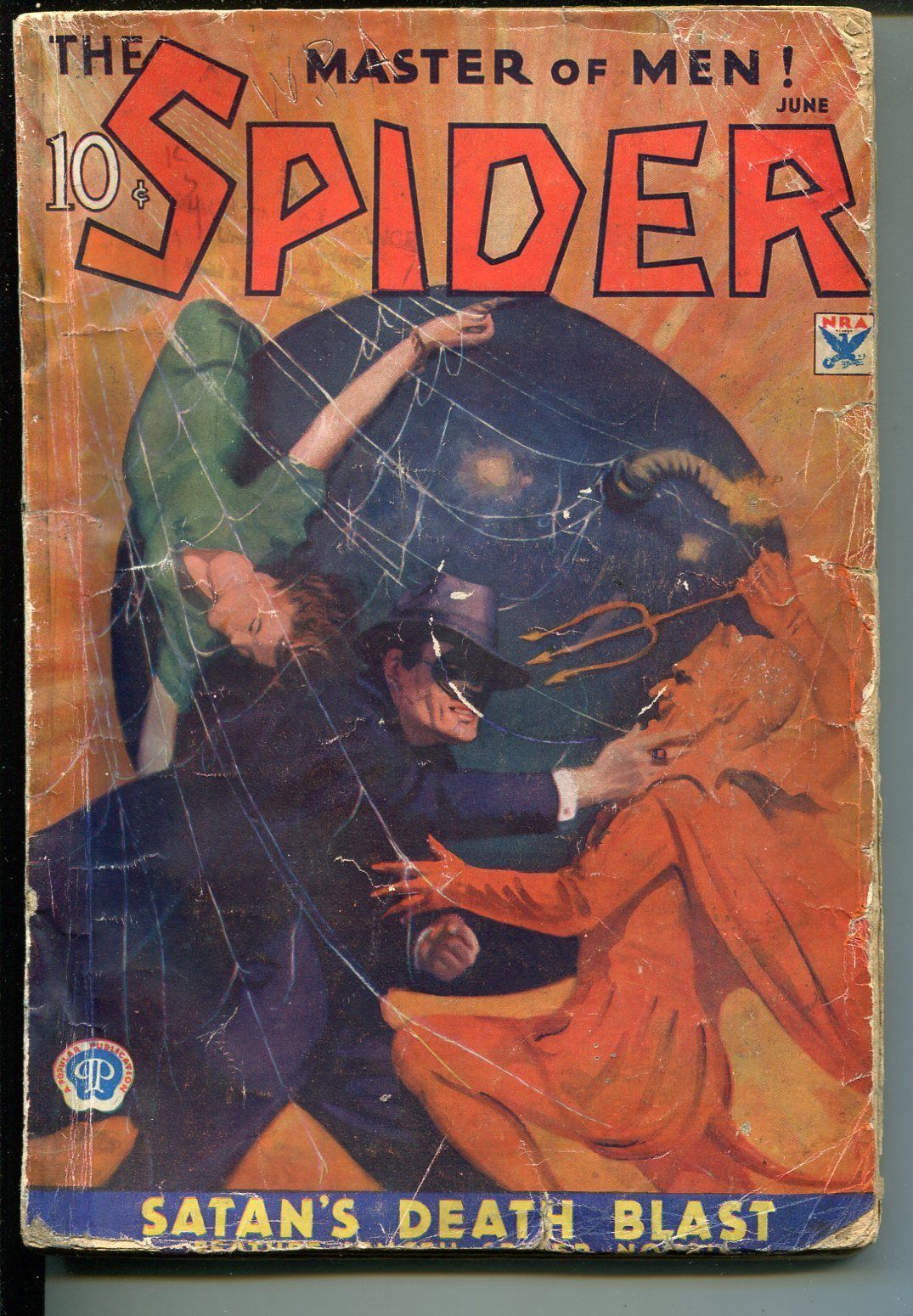 SPIDER-6/1934-SATAN'S DEATH BLAST-HERO PULP-WEIRD MENACE-good - Comic ...