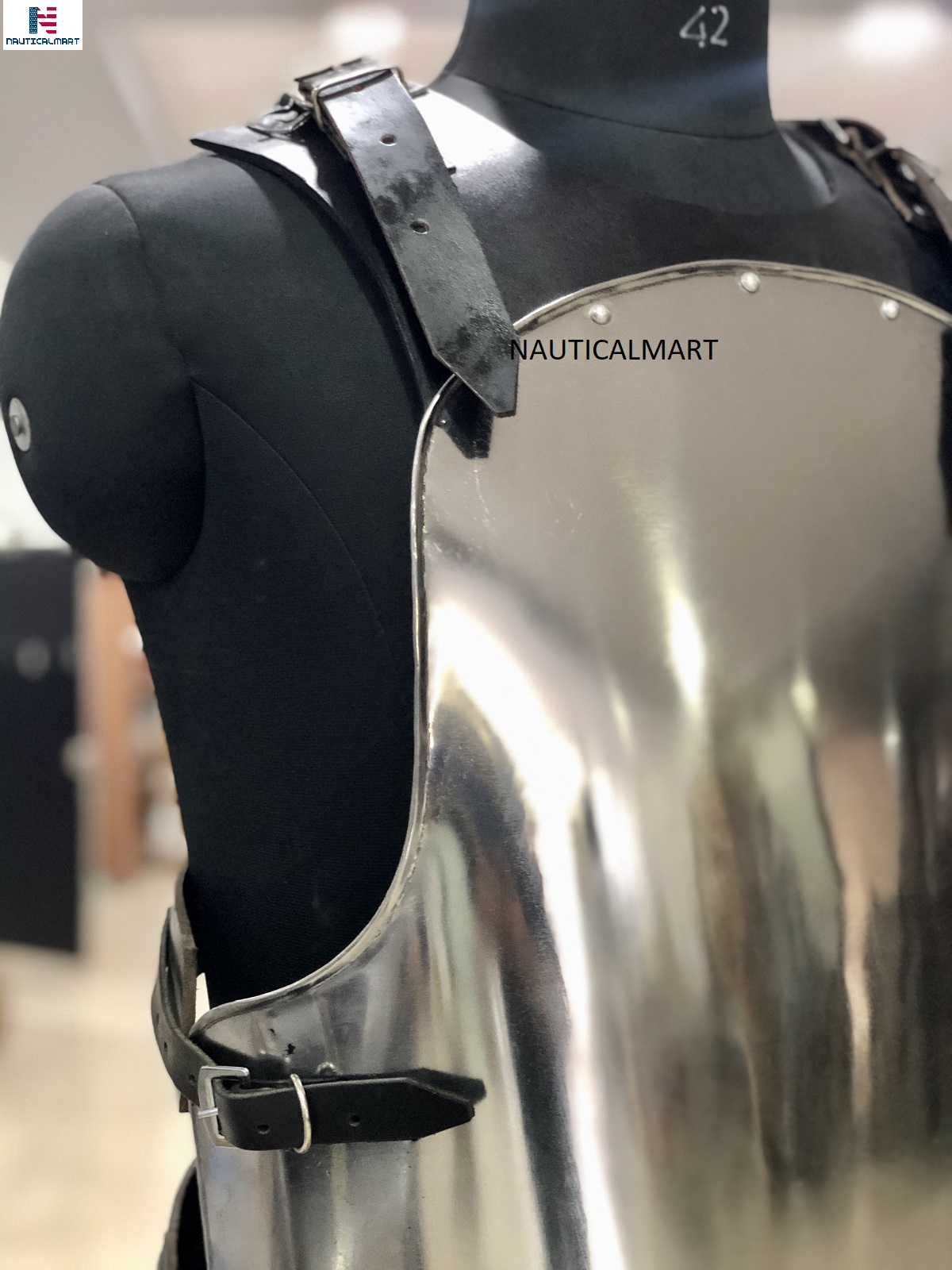 Medieval Merc Steel Cuirass Breast Plate Body Armor Silver One Size ...