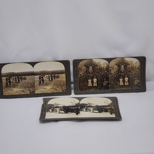 Stereoview Card WW1 US Machine Gun Yanks at Herschbach Cannon delivery ...