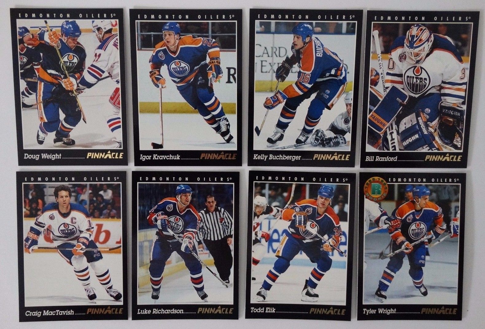 1993-94 Pinnacle Edmonton Oilers Team Set of 8 Hockey Cards - Trading ...