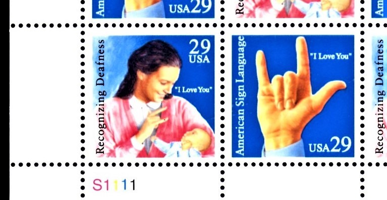 U S Stamps - Recognizing Deafness/Sign Language, sheet 20 X 29 cent ...