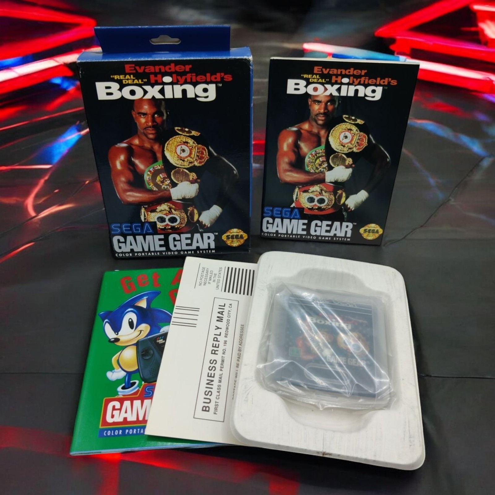 Vintage EVANDER HOLYFIELDs BOXING COMPLETE SEGA GAME GEAR 1992 Boxing ...
