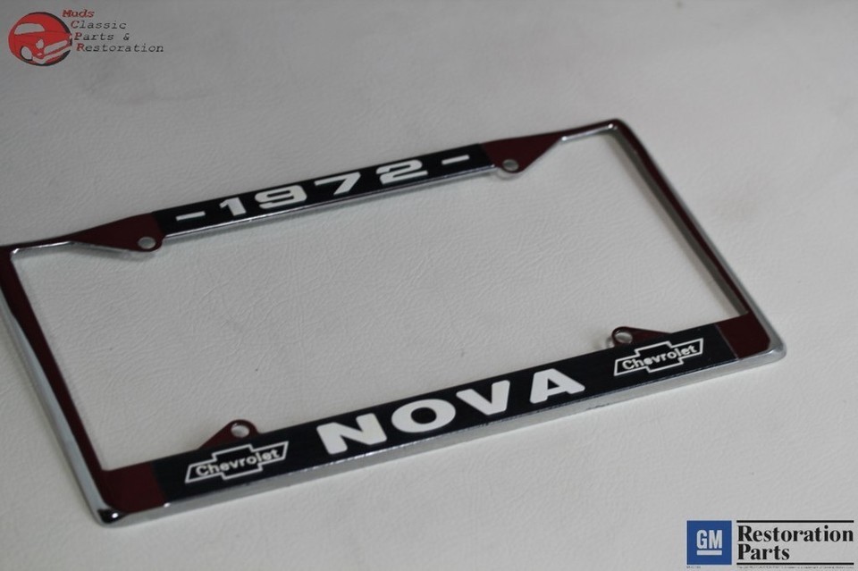 1972 Chevy Nova GM Licensed Front Rear License Plate Holder Retainer ...