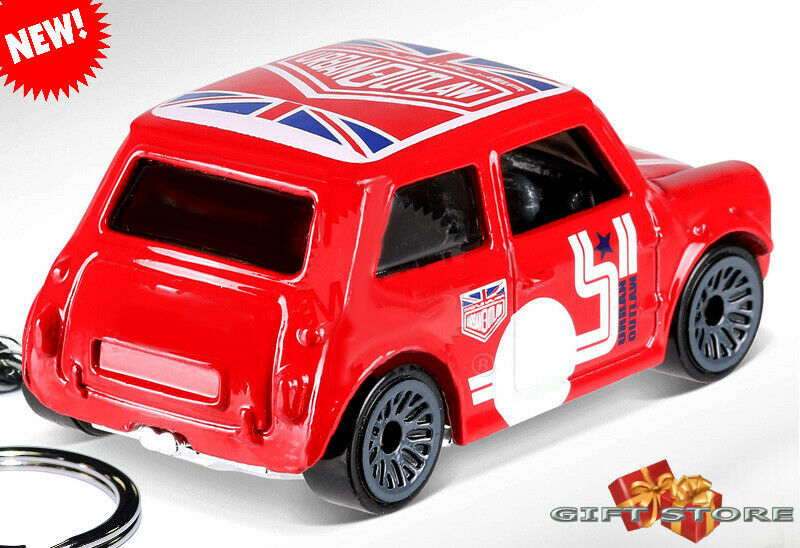 HTF KEY CHAIN RED MINI COOPER S AUSTIN LEYLAND WITH UNION JACK UK FLAG ...