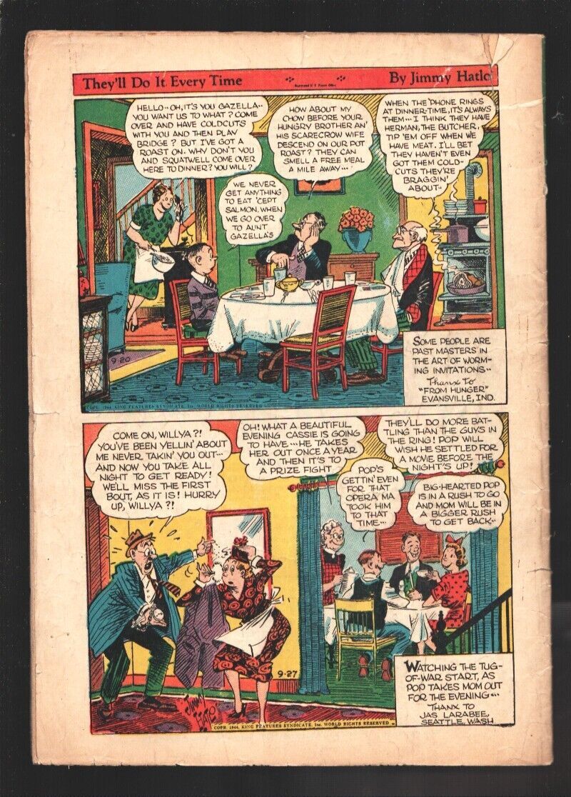 Ace Comics #121 1947-Reprints famous newspaper comic strips in comic ...