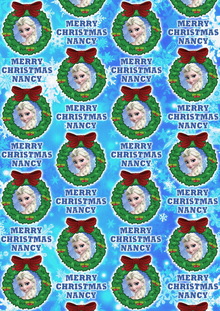 ELSA FROZEN Personalised Christmas Gift Wrap - Disney Frozen Wrapping ...