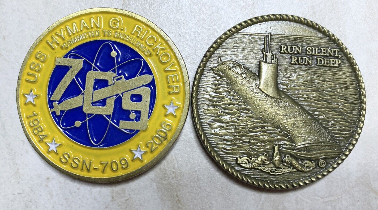 USS Hyman G Rickover SSN 709 Submarine Challenge Coin USN - Current ...