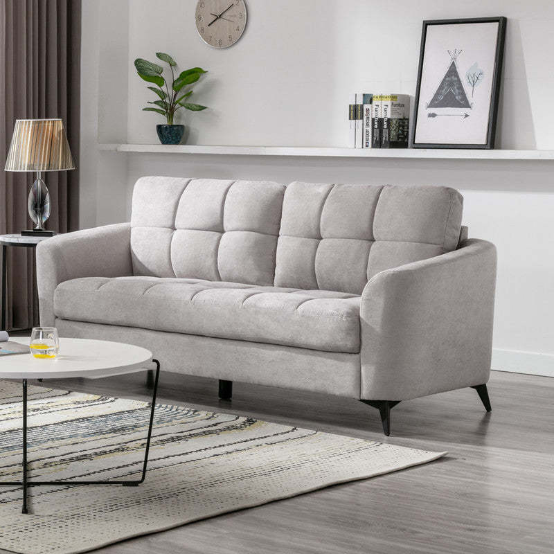 Callie Sofa: 79" Light Gray Woven Fabric - Sofas, Loveseats & Chaises