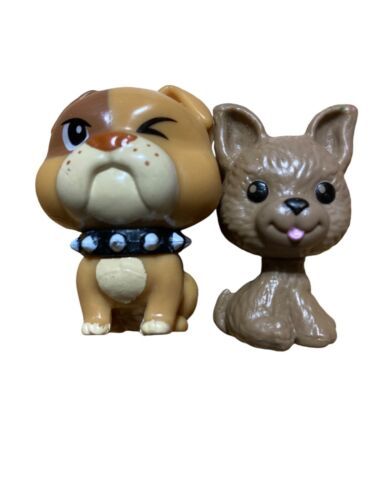 Mattel Barbie Puppy Figure BULLDOG HTF & Yorkie? Dog Mini Fig ...