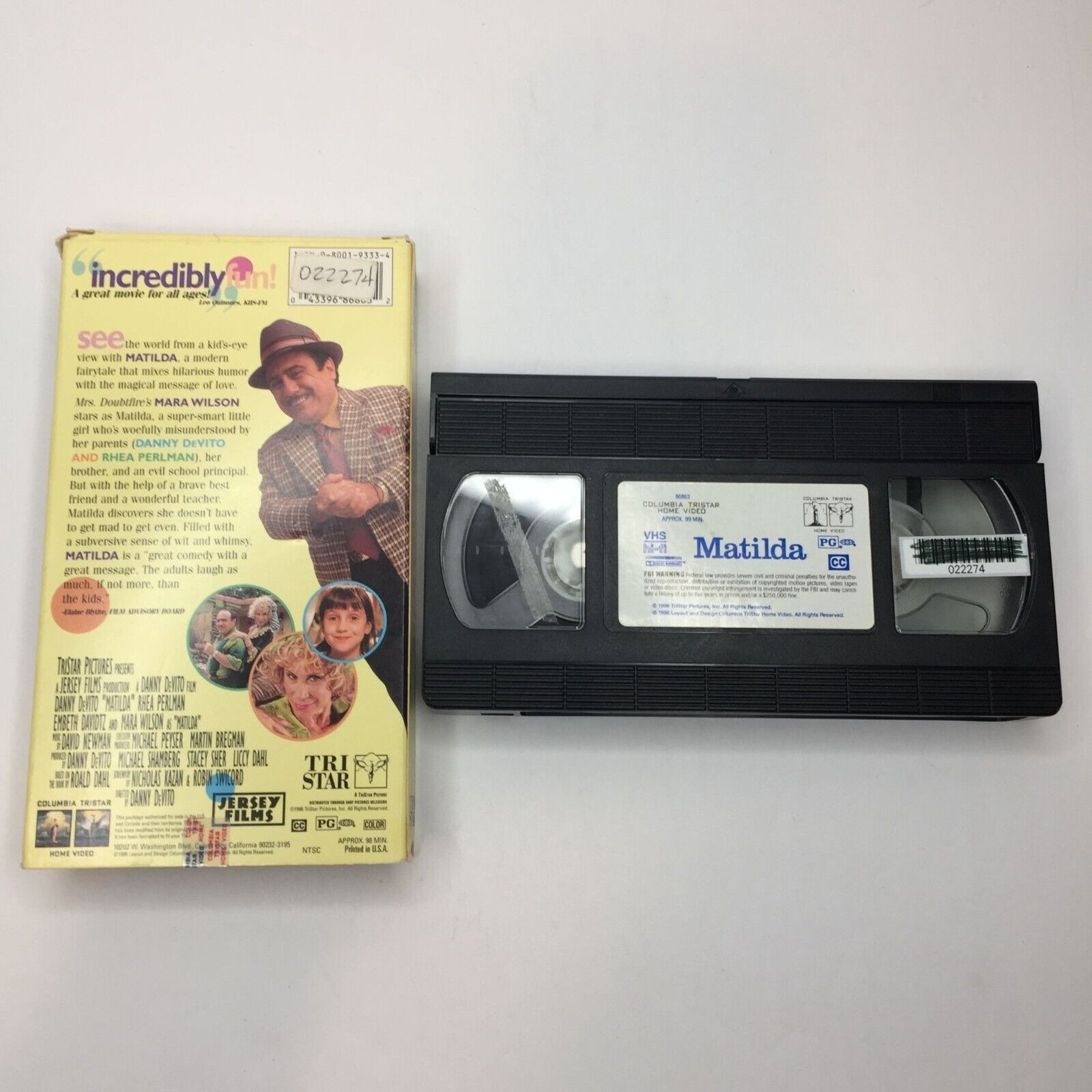 Vintage Matilda VHS Tape Roald Dahl Mara Wilson Danny Devito Rhea ...