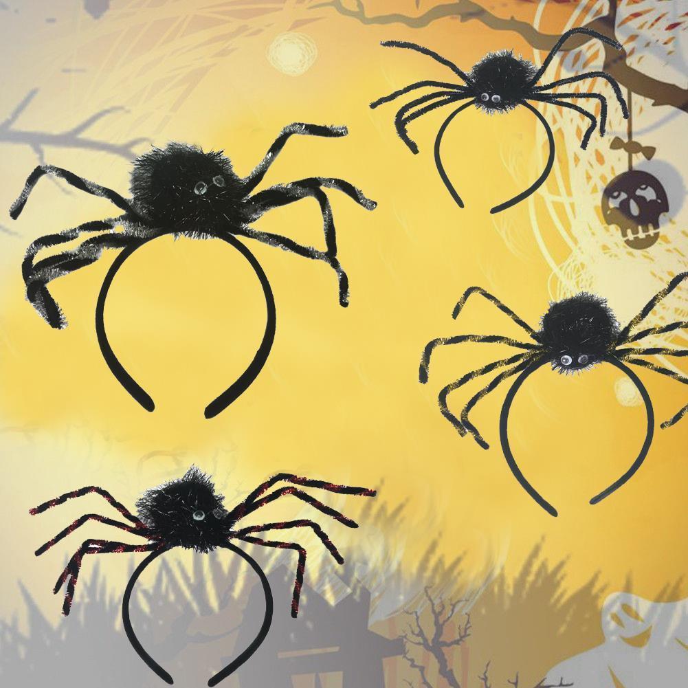 Sequin Creepy Fur Spider Headband hair Head band accessory Halloween ...