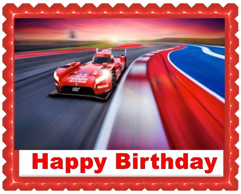 Red Sports Race Car Image Edible Cake Topper Frosting Sheet - Other ...