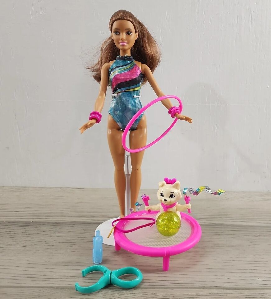 2019 Barbie Dreamhouse Adventures Teresa Spin n' Twirl Gymnast & Pet ...