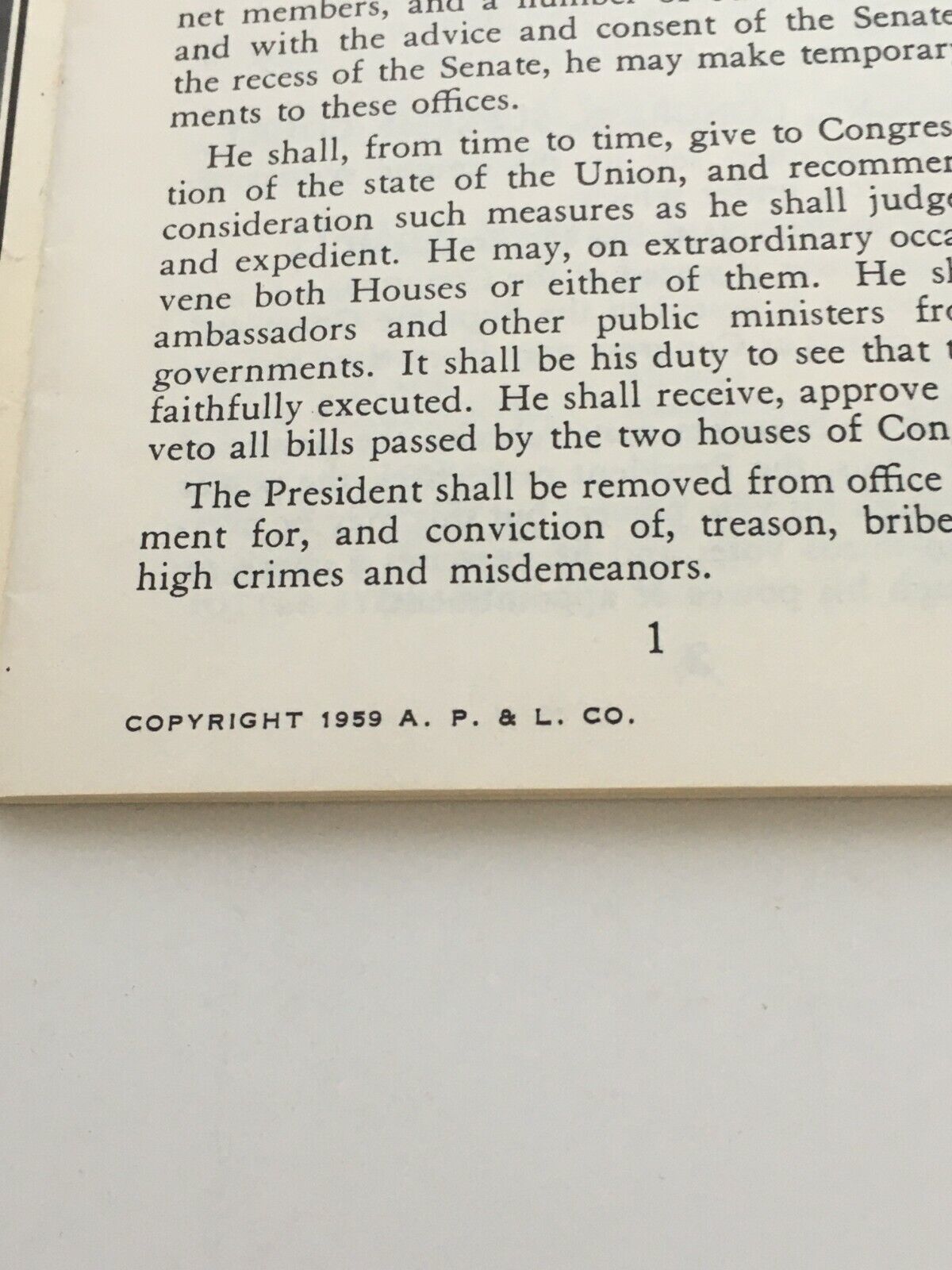 The Book of Presidents Facts History Pamphlet 1959 Family Finance ...