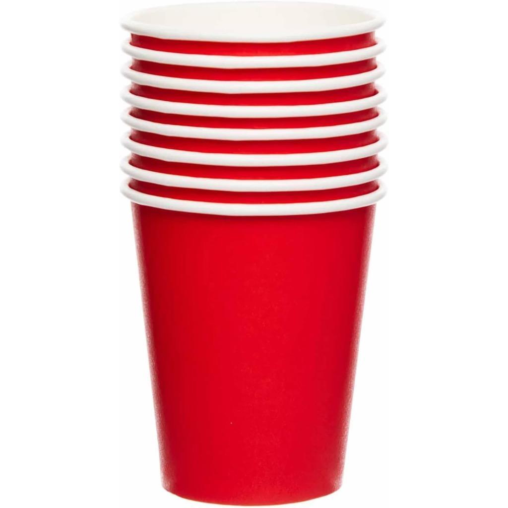 Ravishing Red Paper Cups 12oz Disposable Hot Cold Birthday Party ...
