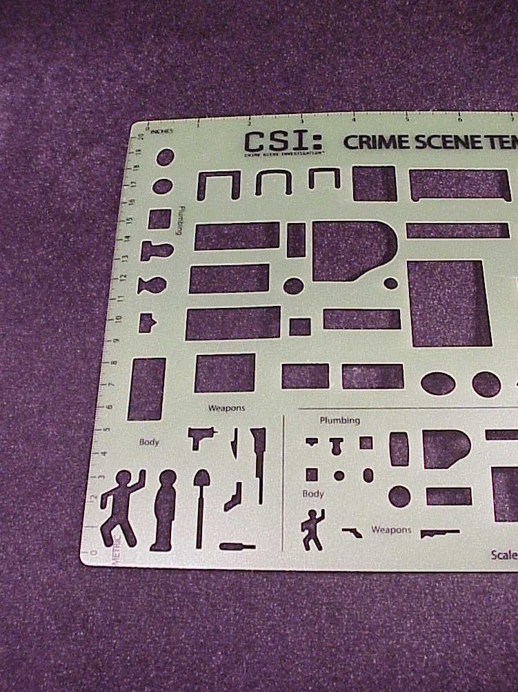 CSI Crime Scene Drawing Template, 1/4 Inch = 1 Inch and 1/8 Inch = 1 ...
