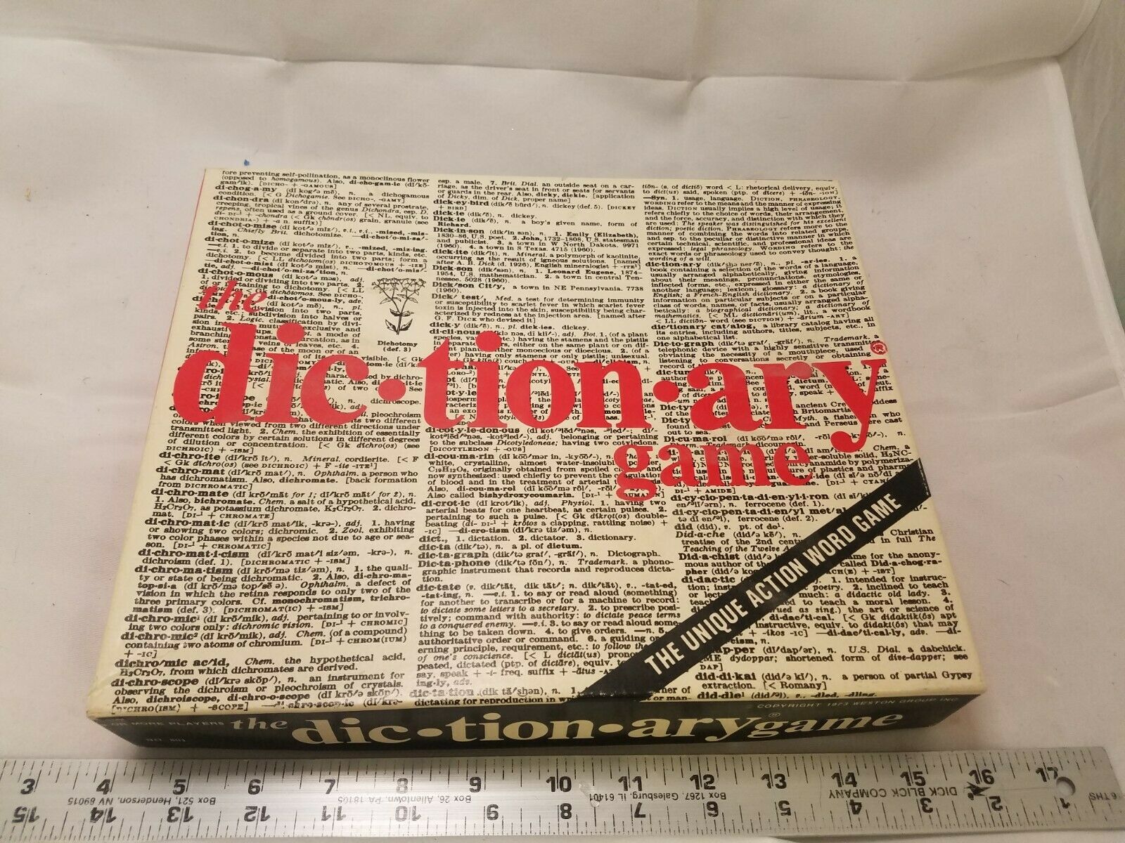 VTG 1973 Weston Group THE DICTIONARY GAME Action Word Board Game RARE ...