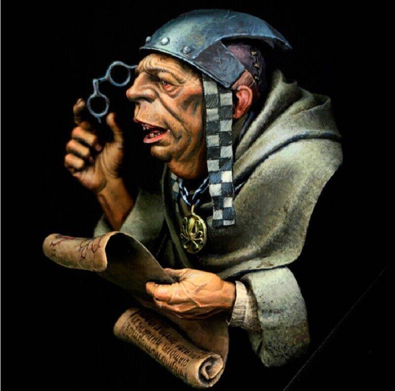 1/12 BUST Resin Model Kit Medieval Librarian Archmage Unpainted - Figures