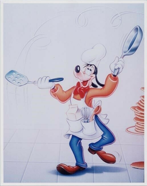 Pluto vintage 1980's 8x10 photo as a chef making pancakes - Photographs