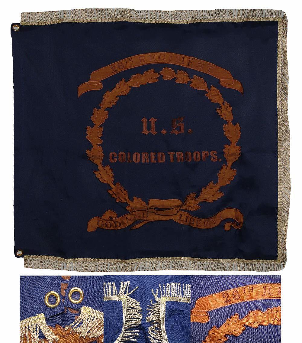 AES 38x38 Embroidered USCT 26th NY Regiment 600D Nylon Fringe Flag 38 ...