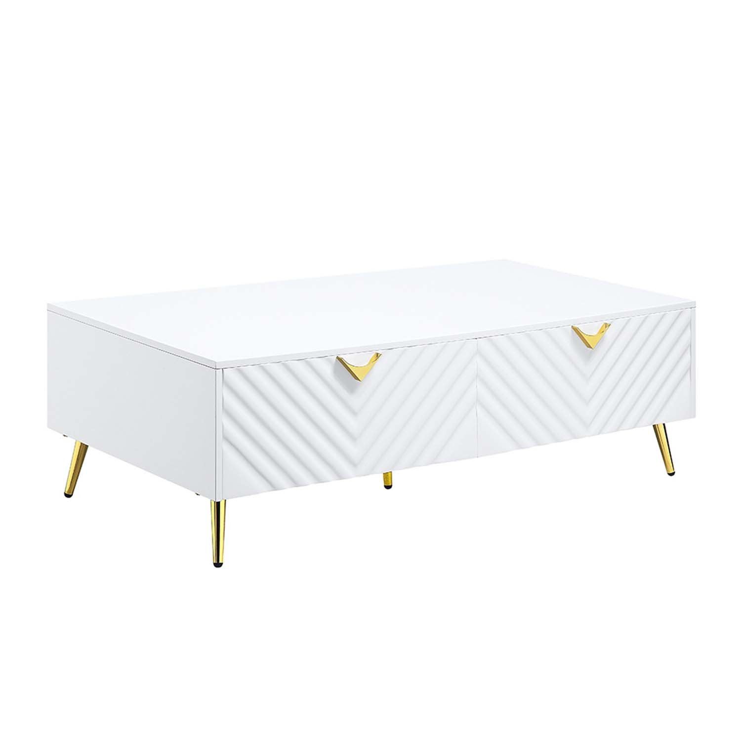 Gaines Rectangular Coffee Table , White High Gloss Finish - Tables