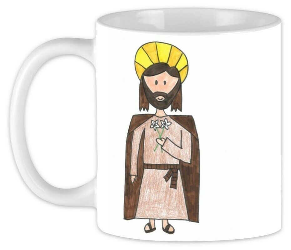 St. Joseph Gift Set- Coffee Mug, Brown Wood Cord Rosary & Laminated ...