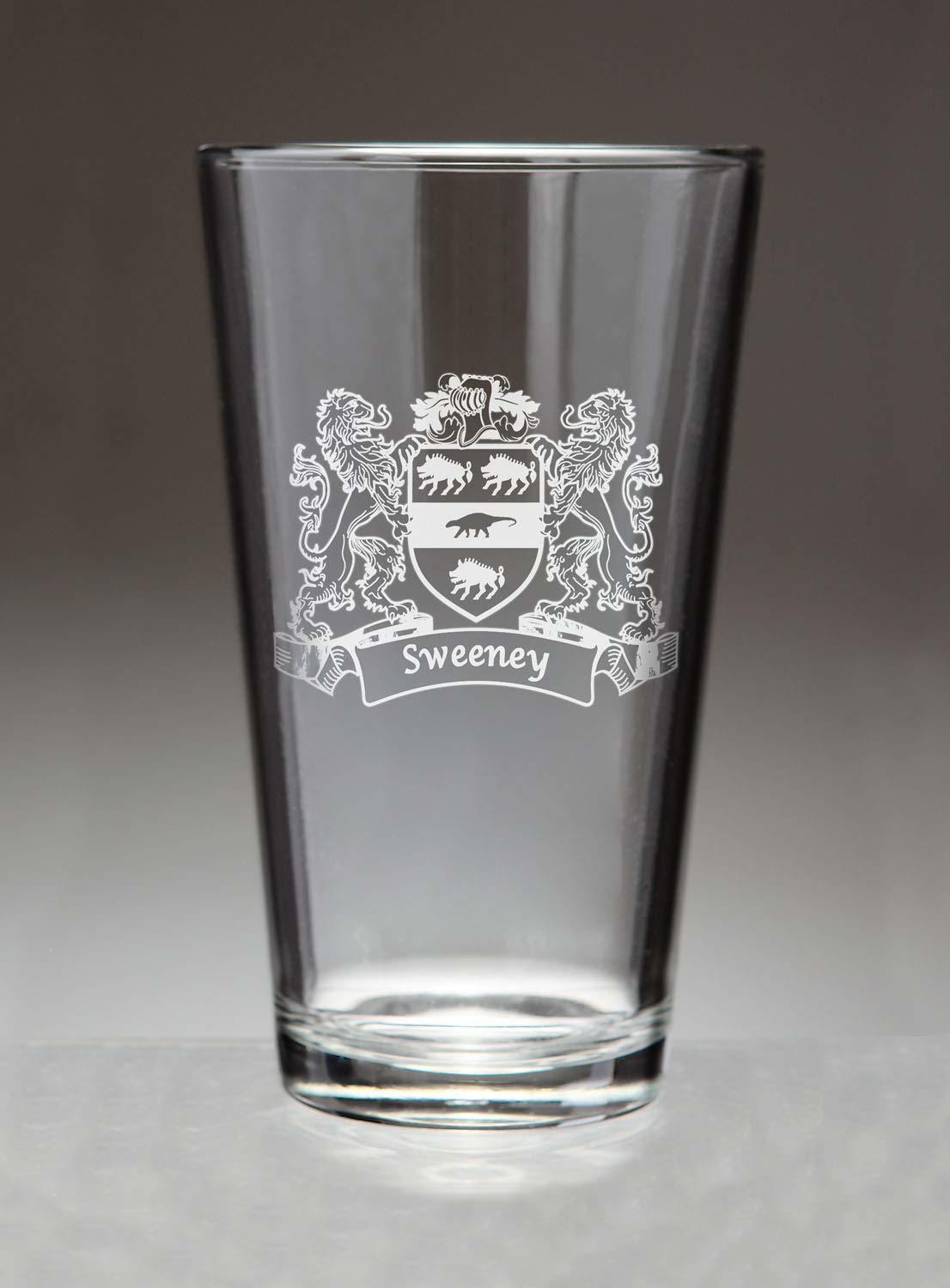 Sweeney Irish Coat of Arms Pint Glasses (Sand Etched) - Equipment