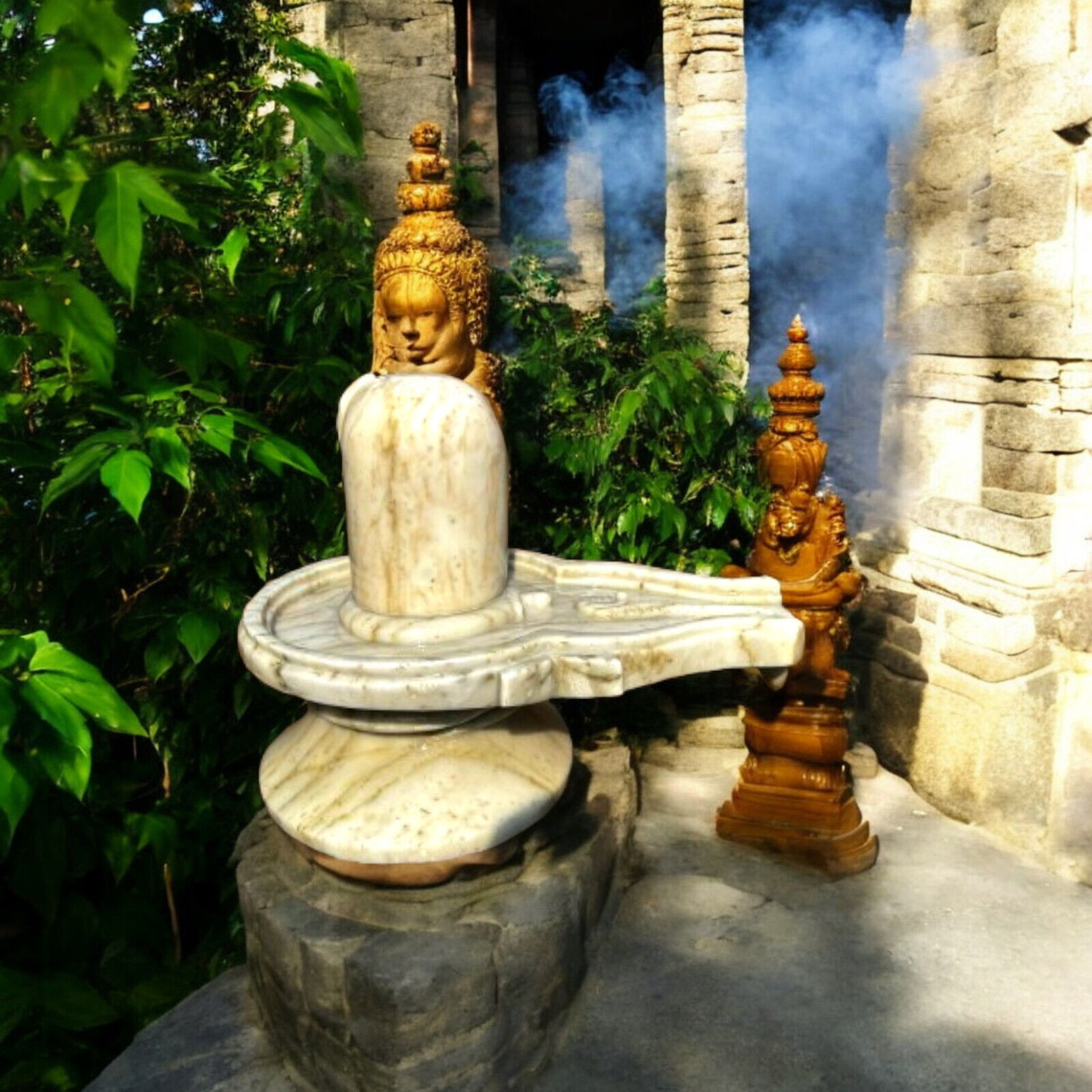 White Marble Shiva Lingam Sculpture Hindu God Religious Idol Worship ...